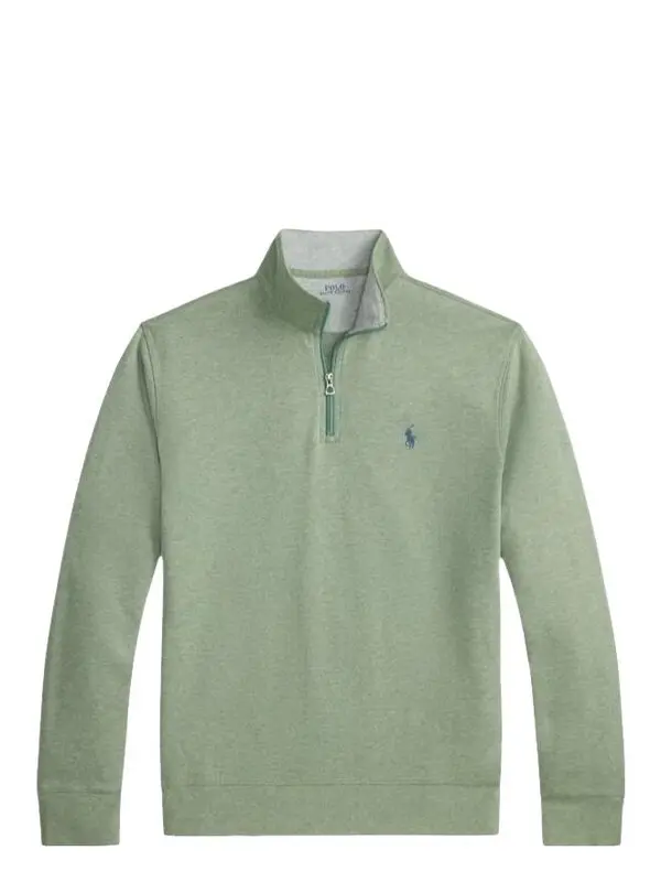 Polo Ralph Lauren Quarter-zip Logo Embroidered Sweater - Green