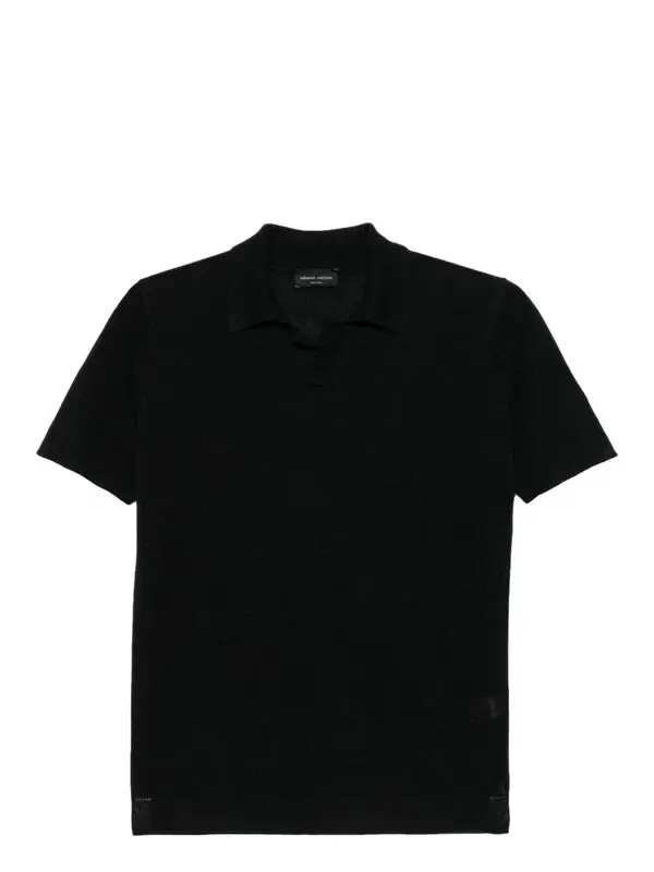 ROBERTO COLLINA Linen T-shirt - Black