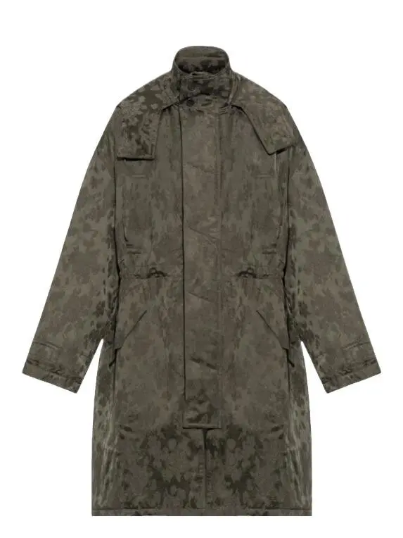 Dries Van Noten High-necked Long-sleeved Coat - Green