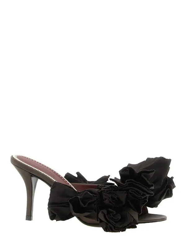 Magda Butrym Floral Appliqué Stiletto Sandals - Brown