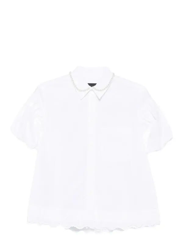 Simone Rocha Short-sleeved Shirt With Broderie-anglaise Hem - No