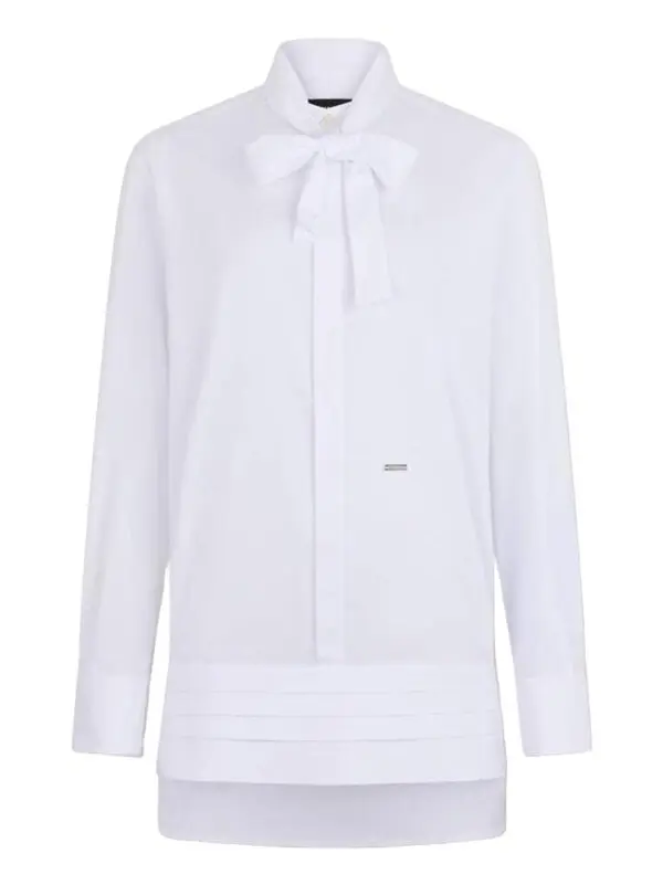 Dsquared2 Tuxedo Shirt With Tie Detail - White