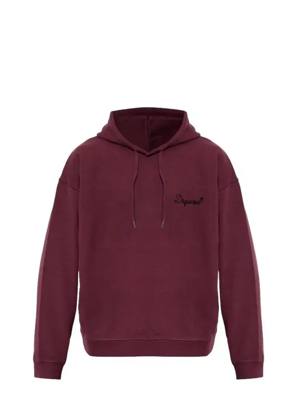 Dsquared2 Long-sleeve Hooded Sweatshirt With Logo - Wine Red