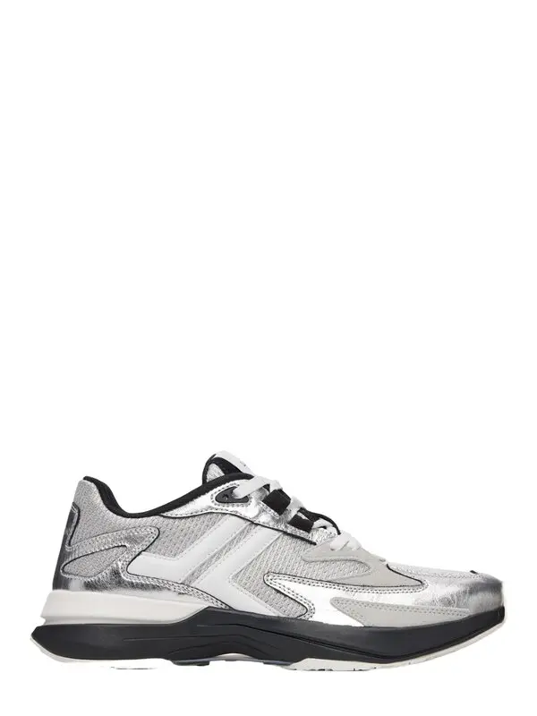 LANVIN Metallic Paneled Sneakers - Silver
