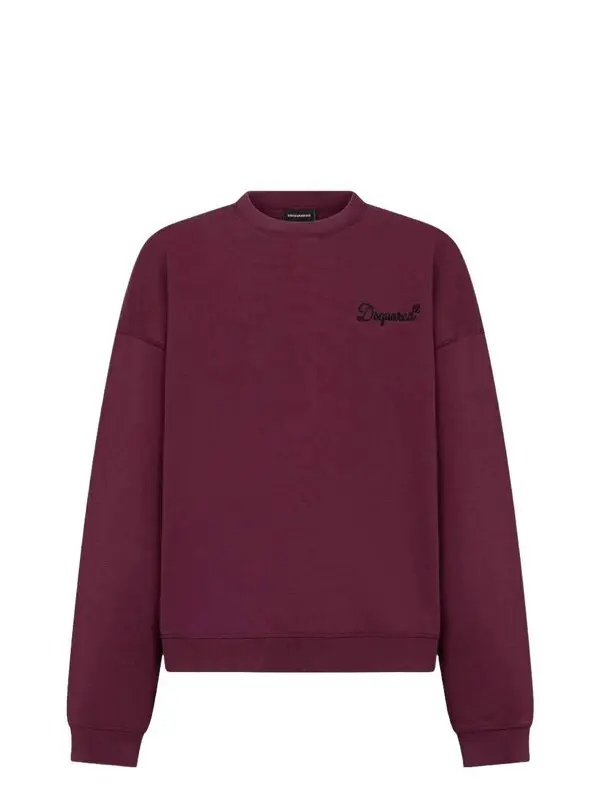 Dsquared2 Signature Relax-fit Crewneck Sweatshirt - Bordeaux