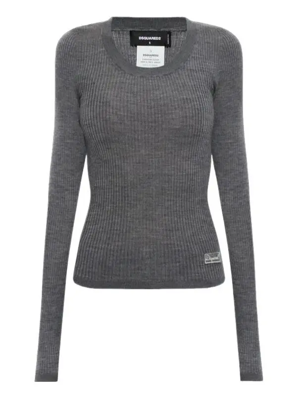 Dsquared2 Crew Neck Long-sleeved Knitwear - Grey