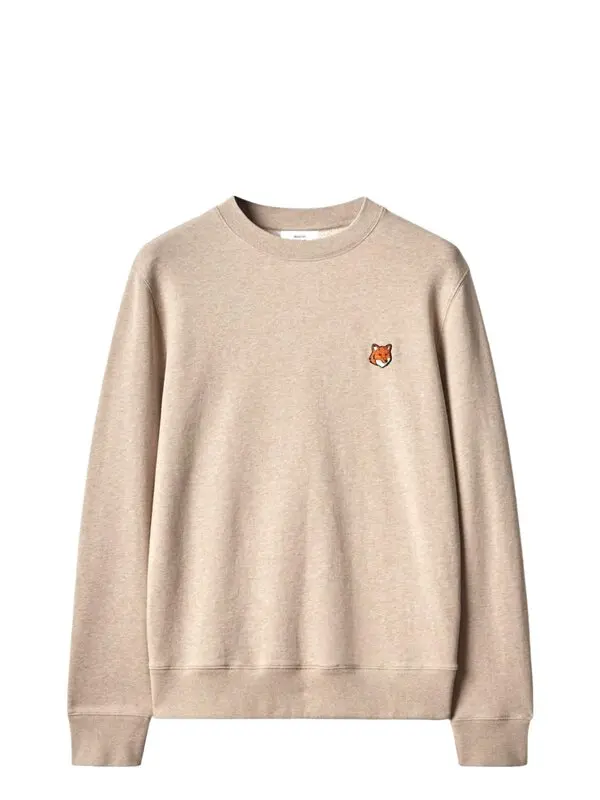 Maison Kitsuné Long-sleeve Sweatshirt With Fox Head Patch - Beige