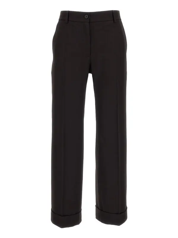 Alberto Biani Straight-leg Tailored Pants With Button And Zipper Closure - Brown