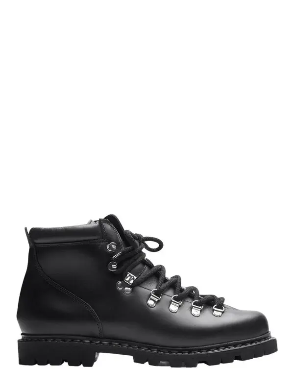 Paraboot Round Toe Lace Up Boots - Black