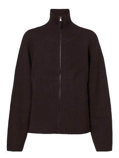 Jardin Des Orangers Wool And Cashmere Zip-up Cardigan - Brown