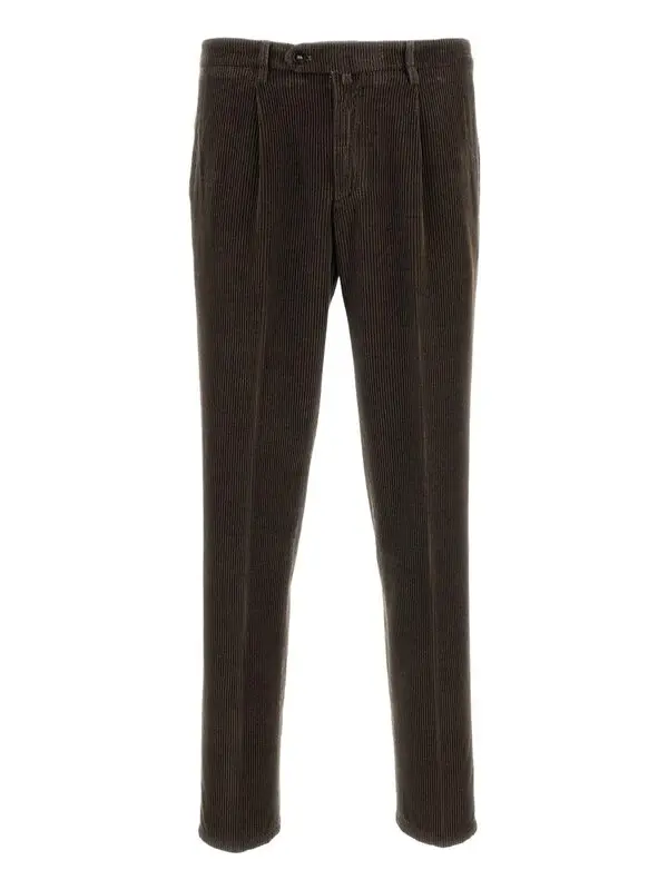BRIGLIA 1949 Button-up Tapered Trousers - Black