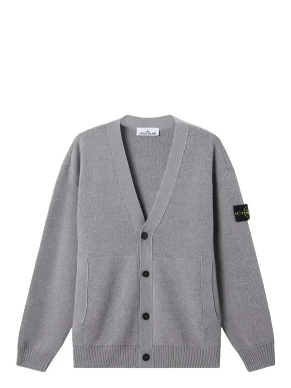Stone Island Loose-fit V-neck Cardigan With Pockets - Ashes