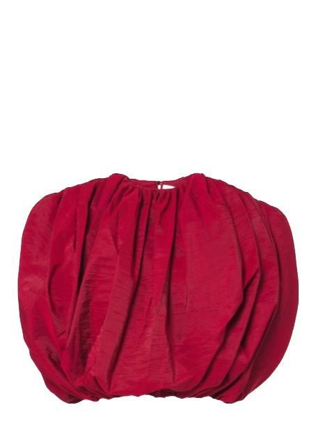 Magda Butrym Silk-blend Taffeta Crop Top - Red