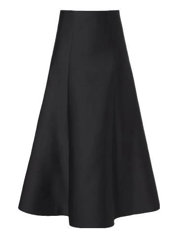 Roland Mouret Taffeta Midi Skirt - Black