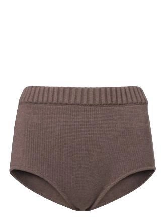 Magda Butrym Ribbed-knit Cotton High-rise Shorts - Brown