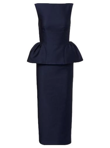 Roland Mouret Peplum Taffeta Cocktail Dress - Blue