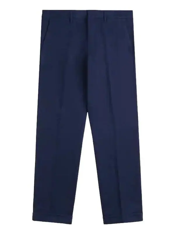 FAY Slim Fit Trousers In Cotton Gabardine - Blue