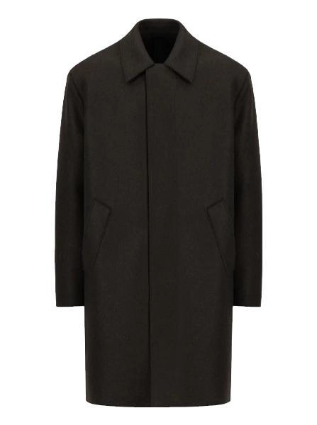 Harris Wharf London Pressed Wool Fly Front Zipped Coat - Black