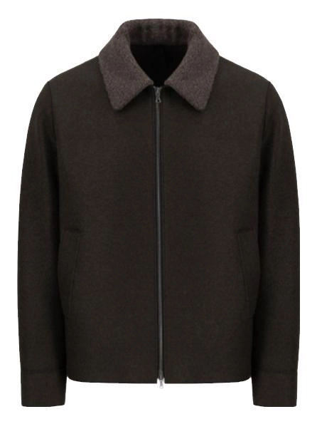 Harris Wharf London Pressed Wool Golf Jacket With Bouclé Detail - Black