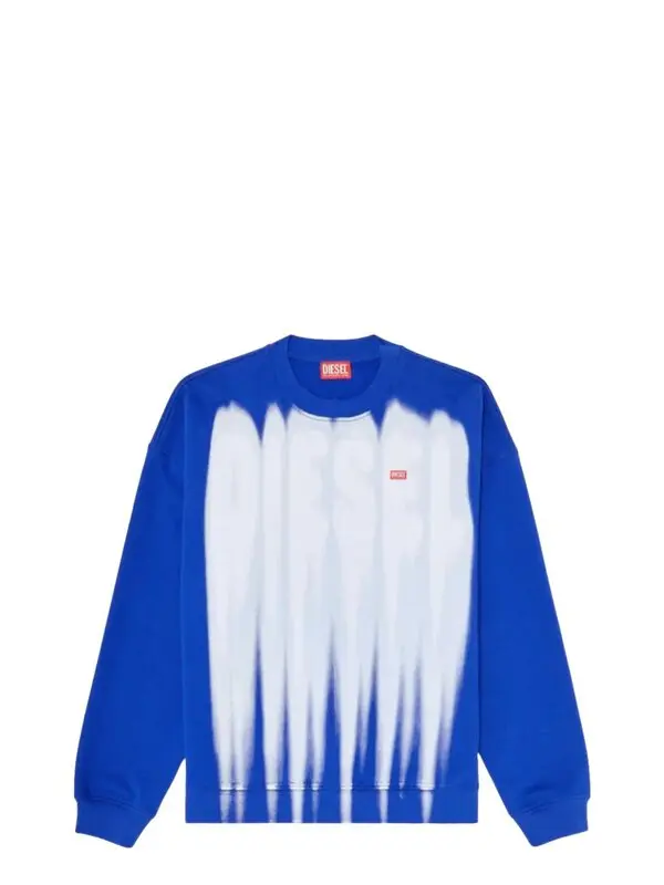 DIESEL® S-boxt-aa1 Cotton Sweatshirt - White/blue