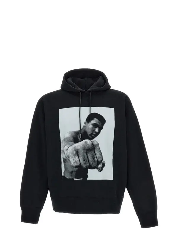 Sacai Graphic Print Long Sleeve Sweatshirt - Black