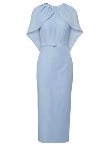 Roland Mouret Belted Caped Midi Dress - Blue