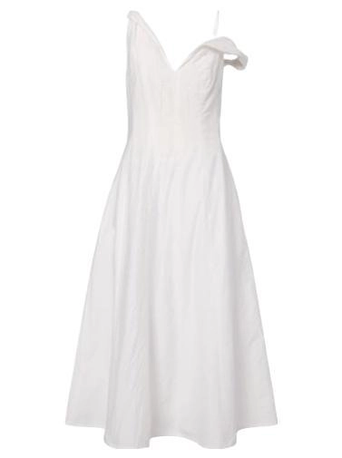 RÓHE Off-shoulder Cotton-blend Midi Dress - White