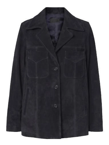 NILI LOTAN Dominic Suede Jacket - Black