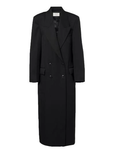 RÓHE Double-breasted Virgin Wool Coat - Black