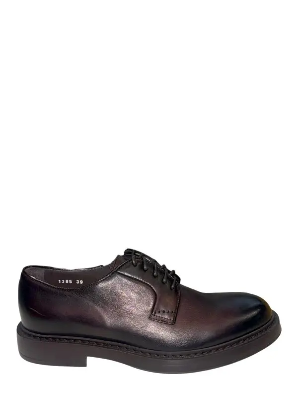 DOUCAL'S Round-toe Lace-up Casual Shoes - Wine Red