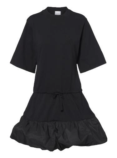 PATOU Cotton A-line Minidress With Faille Hem - Black