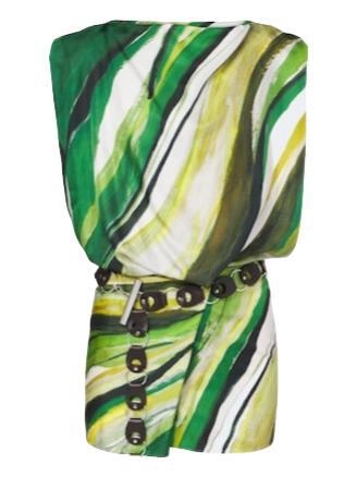 Christopher Esber Belted Printed Silk Minidress - Green