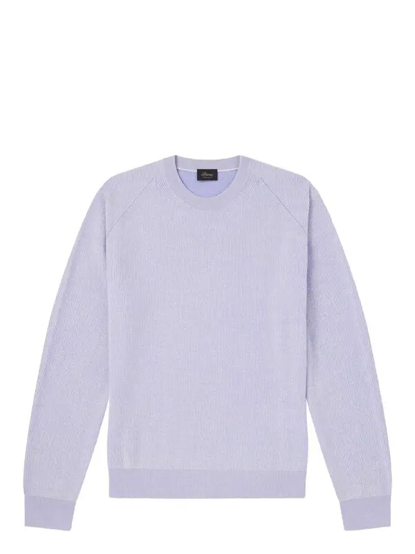 Brioni Cashmere And Wool-blend Sweater - Blue