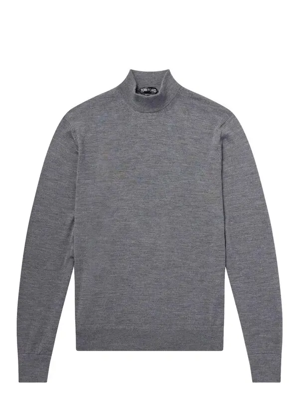 TOM FORD Wool Rollneck Sweater - Gray