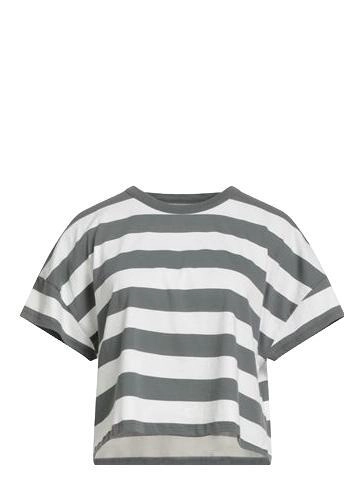 Majestic Filatures Striped Cotton Cropped T-shirt - White