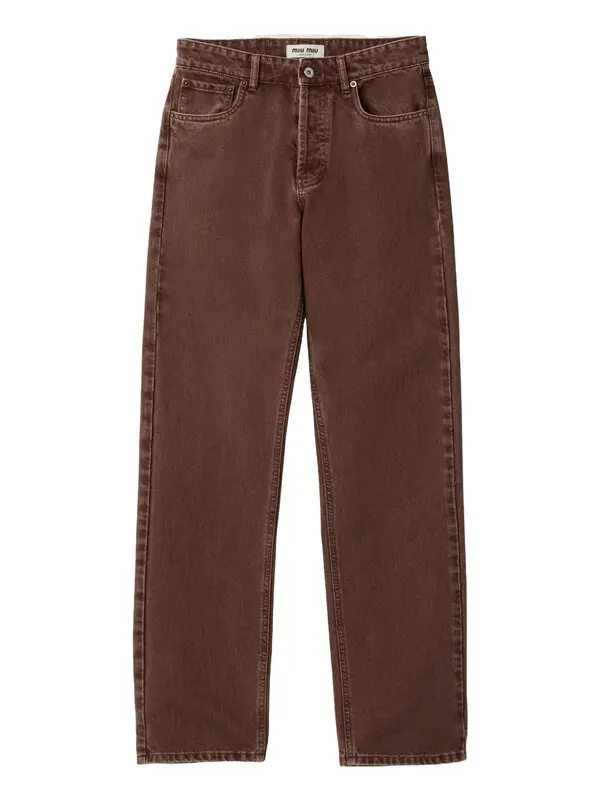 Miu Miu Mid-rise Straight-leg Jeans - Brown
