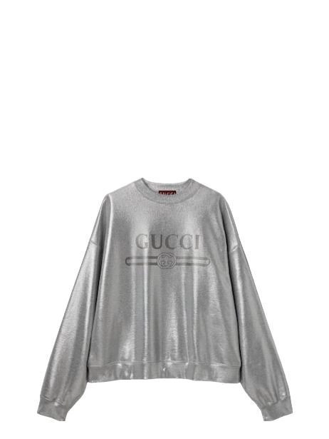 Gucci Metallic Crewneck Sweatshirt - Grey And Silver