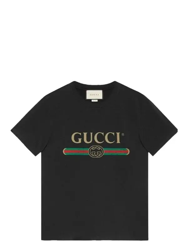 Gucci Oversize Washed T-shirt With Logo - Black