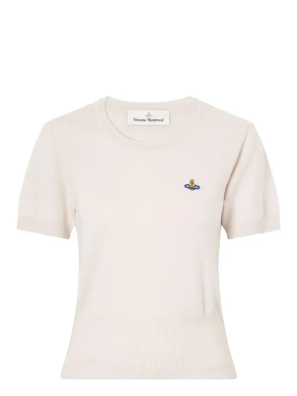 VIVIENNE WESTWOOD Bea Logo-embroidered Wool T-shirt - Gray