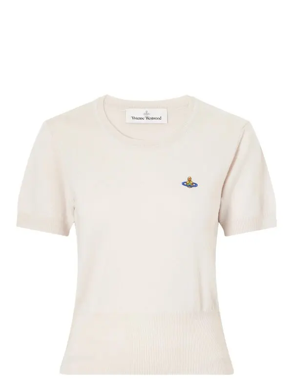 VIVIENNE WESTWOOD Bea Logo-embroidered Wool T-shirt - Gray