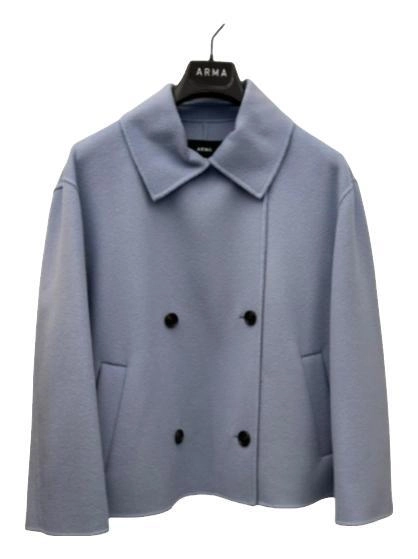 ARMA Cropped Wool Coat - Gray