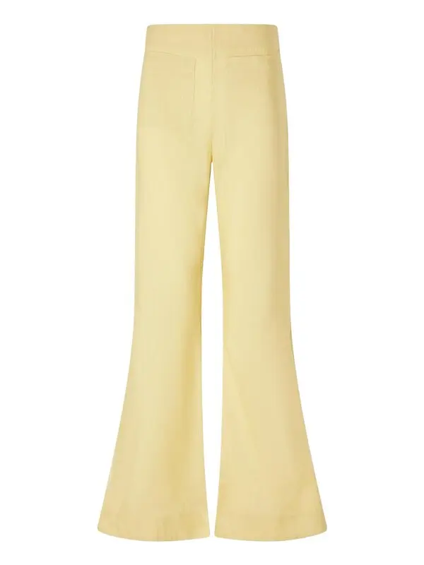 Alix Of Bohemia Farah Sunlight Wool And Linen-blend Flared Pants - Yellow