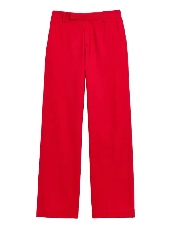 Billy Reid Flat Front Wide Leg Trousers - Holiday Red