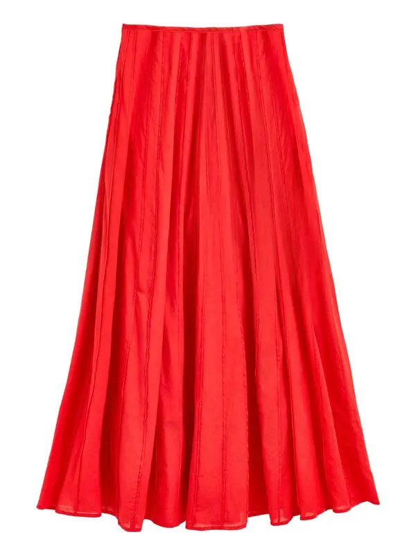 Billy Reid Sunray Pintuck Skirt - Flame