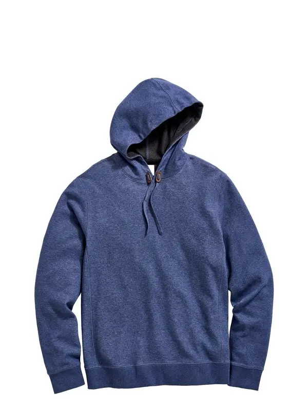 Billy Reid Ribbed Knit Pullover Hoodie - Blue
