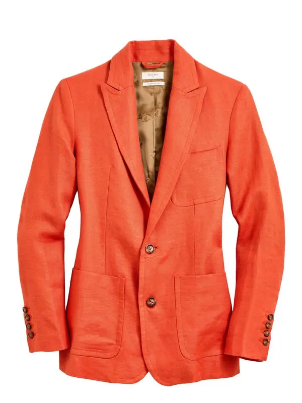 Billy Reid Linen Two-button Blazer With Peak Lapel - Sunset