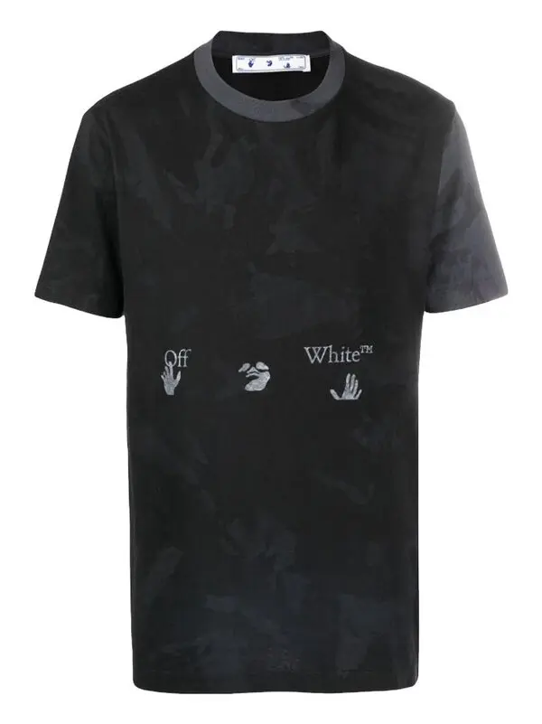 Off-White Camouflage Logo Print T-shirt - Black