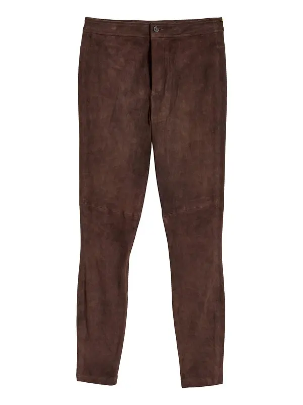 Billy Reid Stretch Suede Fly Front Legging - Java