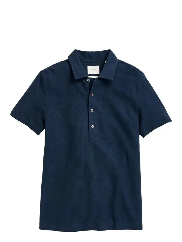 Billy Reid Hemp Cotton Twill Polo - Blue
