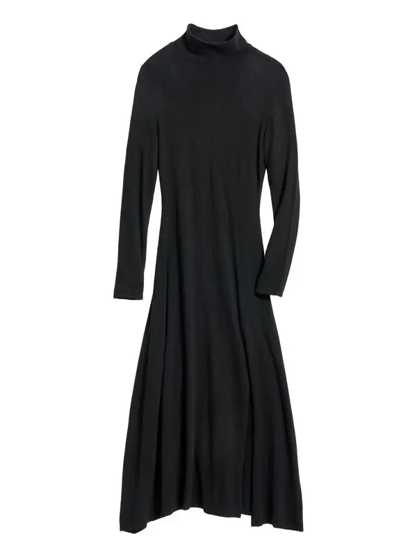 Billy Reid Wool Turtleneck Contour Sweater Dress - Black